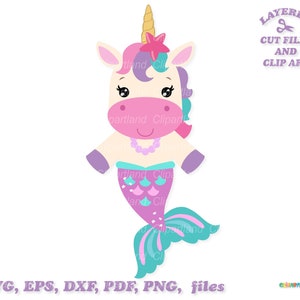 Unicorn Mermaid Clip Art, Cute Girly SVG Cut File (digital Download) - Etsy