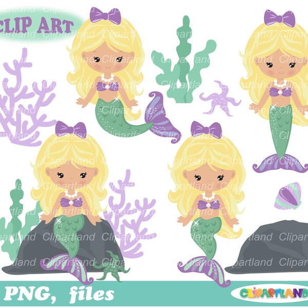 Mermaid Clip Art - Etsy