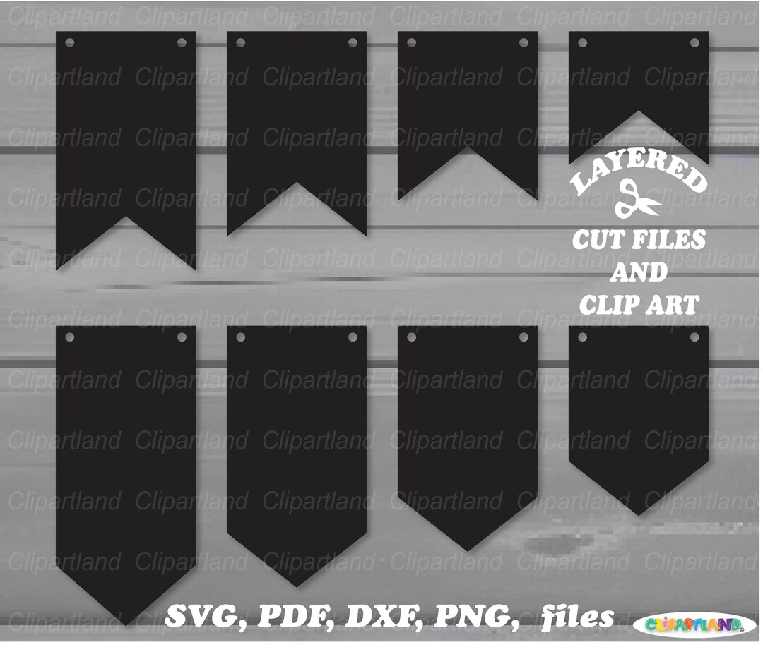 INSTANT Download. Bunting Banner Flags Set Svg Cut File and Clip Art ...