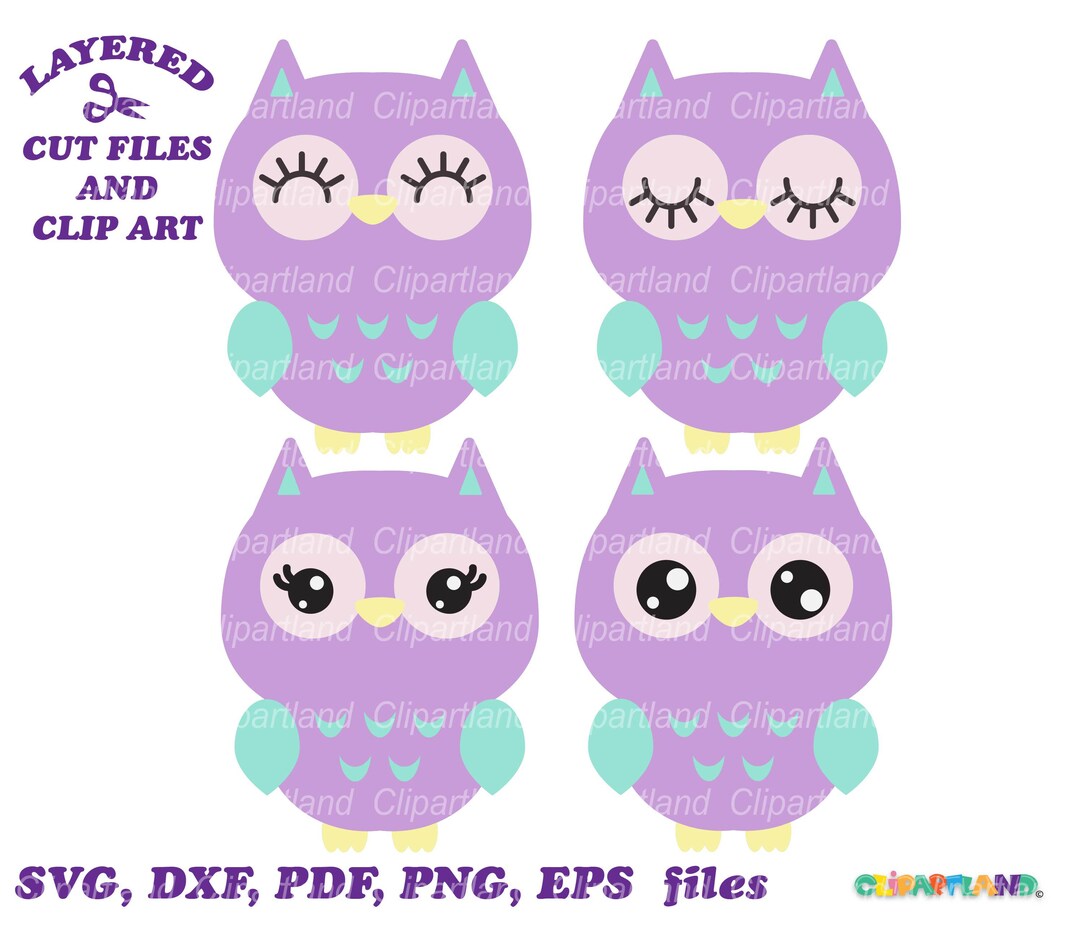 INSTANT Download. Cute Owl Cut Files and Clip Art. Personal and ...
