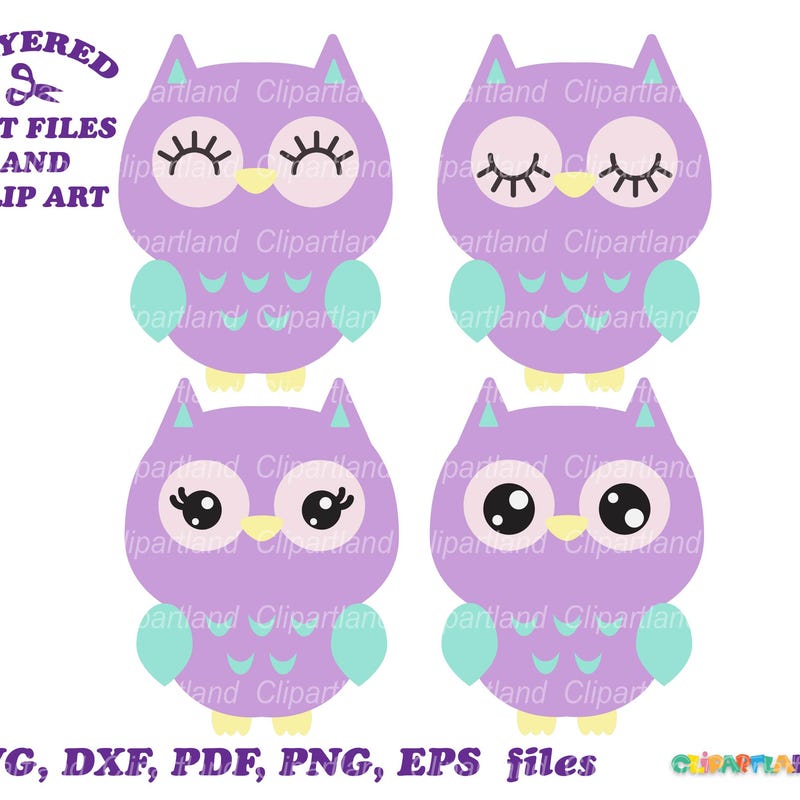 Purple Owl Art - Etsy
