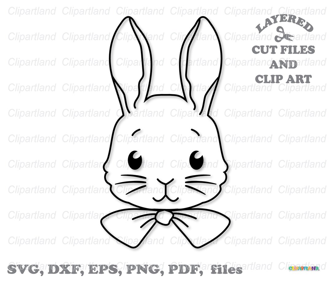 INSTANT Download. Cute Bunny Face Svg Cut Files and Clip Art. Personal ...