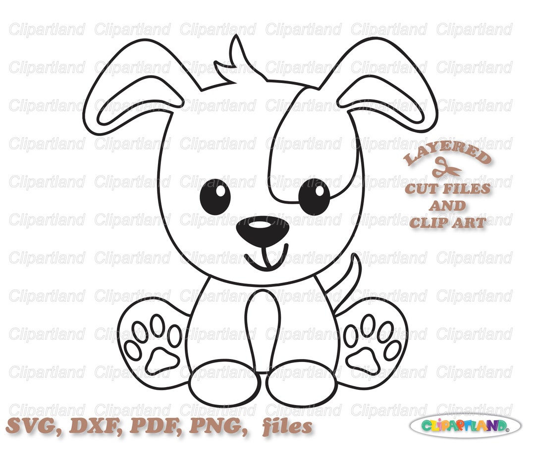INSTANT Download. Cute Puppy Dog Digital Stamp Svg Cut File and Clip ...
