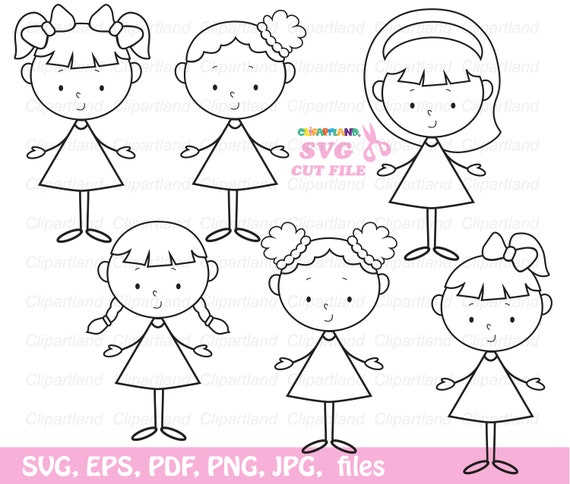 INSTANT Download. Stick Figure Girl Svg Cut Files and Clip - Etsy Australia