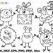 INSTANT Download. Stick Figure Monsters Svg Cut File and Clip Art ...