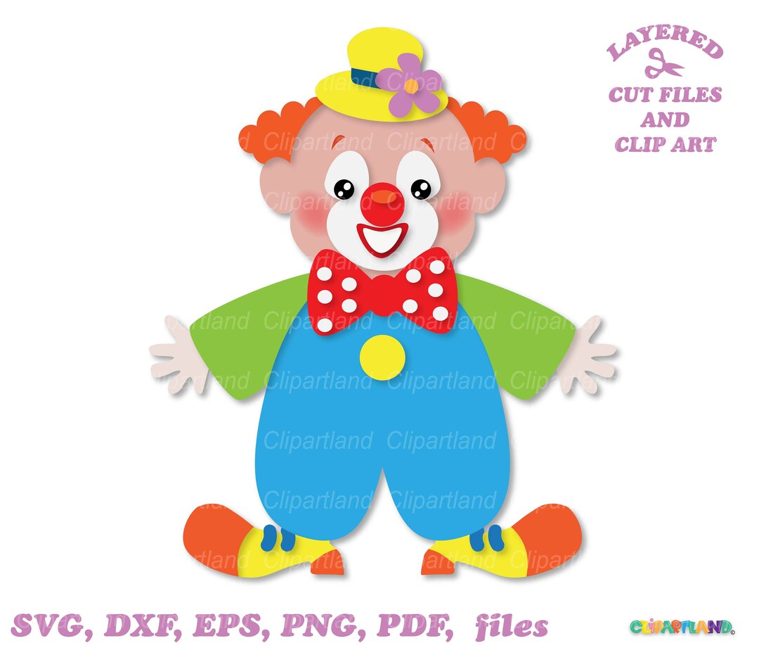 INSTANT Download. Cute Circus Clown Svg, Dxf Cut Files and Clip Art. C ...