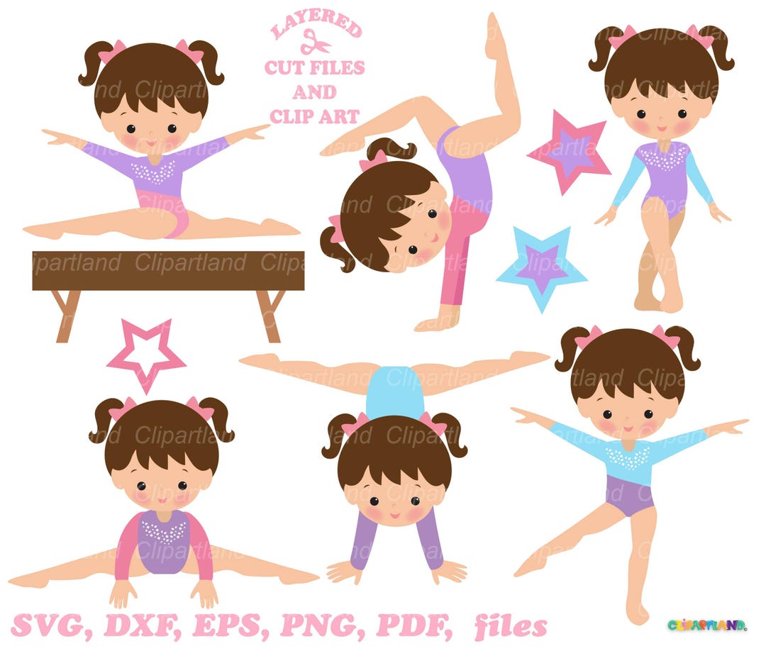 INSTANT Download. Cute Girl Gymnast Cut Files and Clip Art. Personal ...
