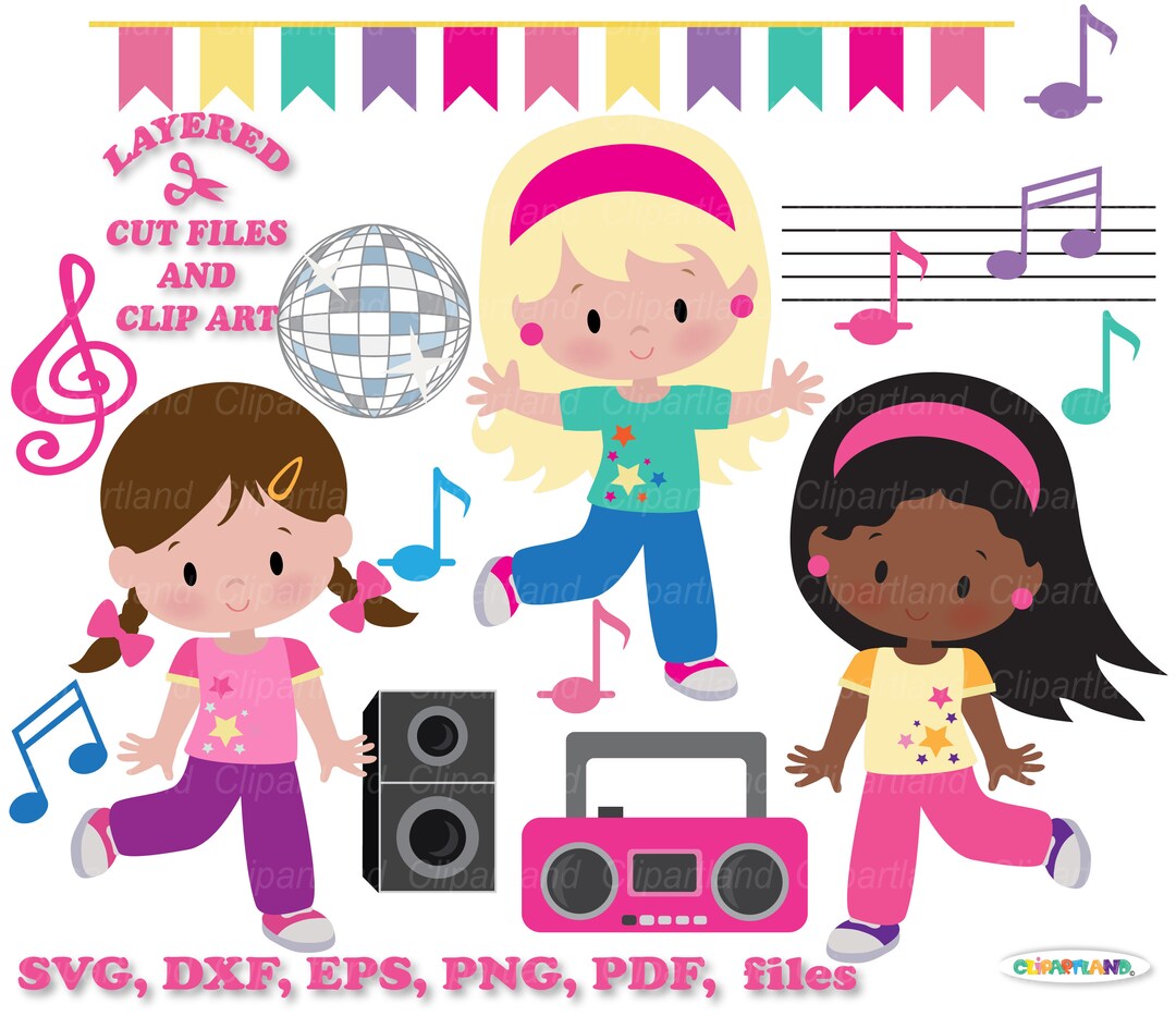 INSTANT Download. Children Svg. Dance Party Cut Files and Clip Art ...