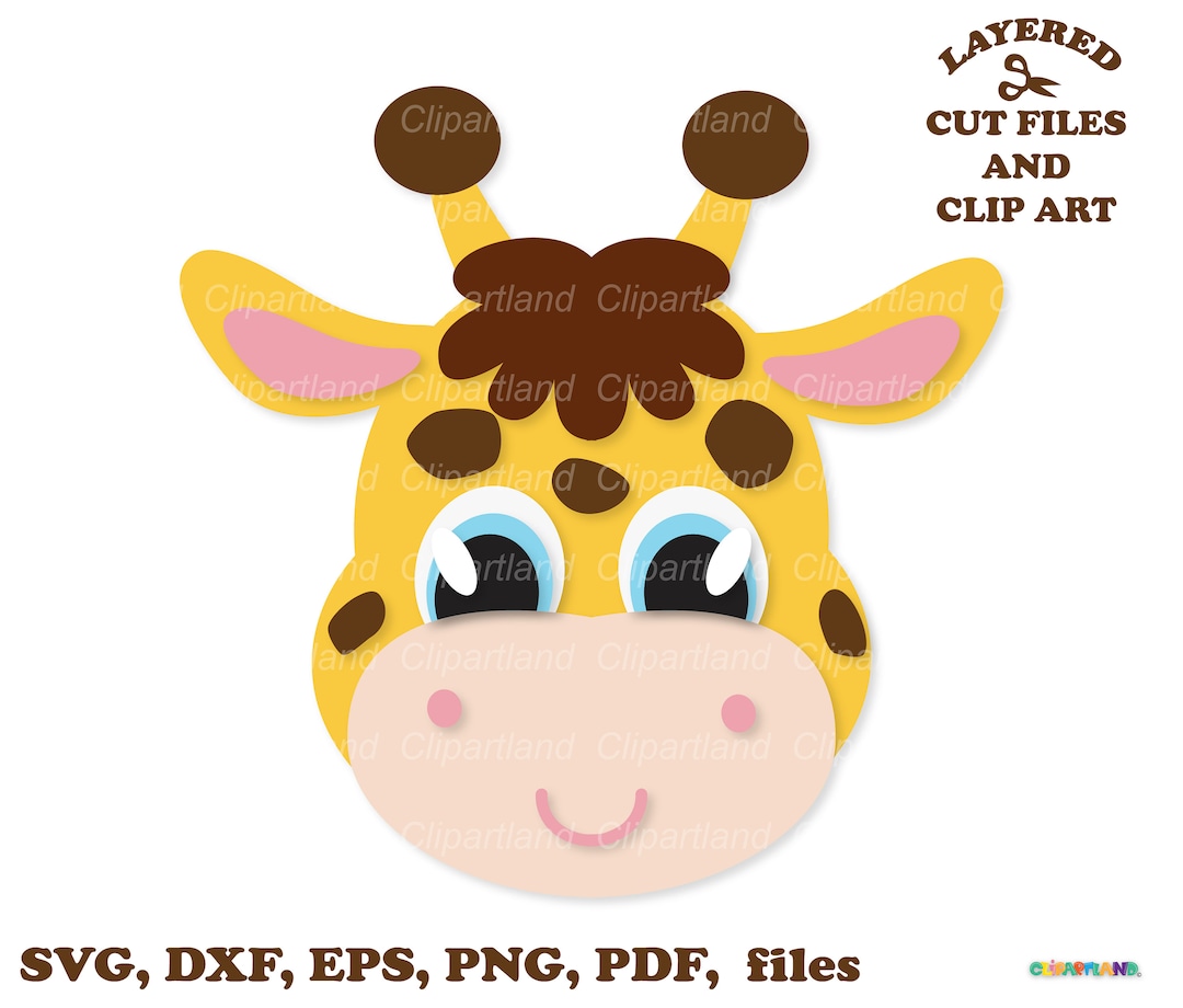 INSTANT Download. Cute Baby Giraffe Face Svg Cut Files and Clip Art ...