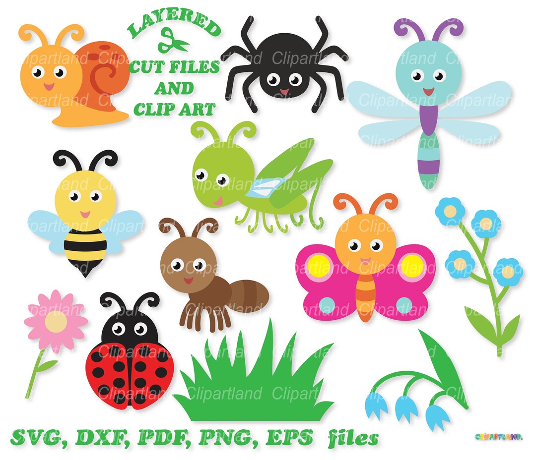 INSTANT Download. Cute Insect Cut Files and Clip Art. Personal and ...