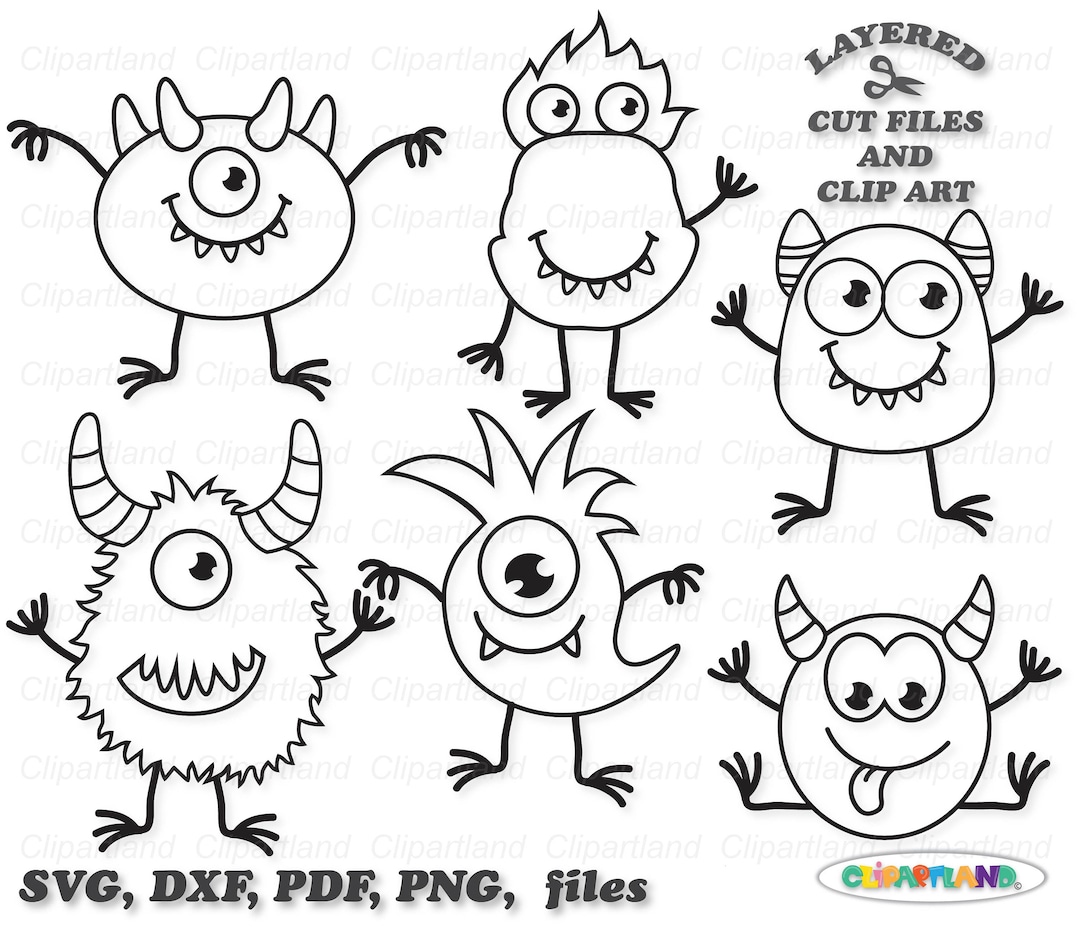 INSTANT Download. Cute Stick Figure Monster Svg Cut File and Clip Art ...