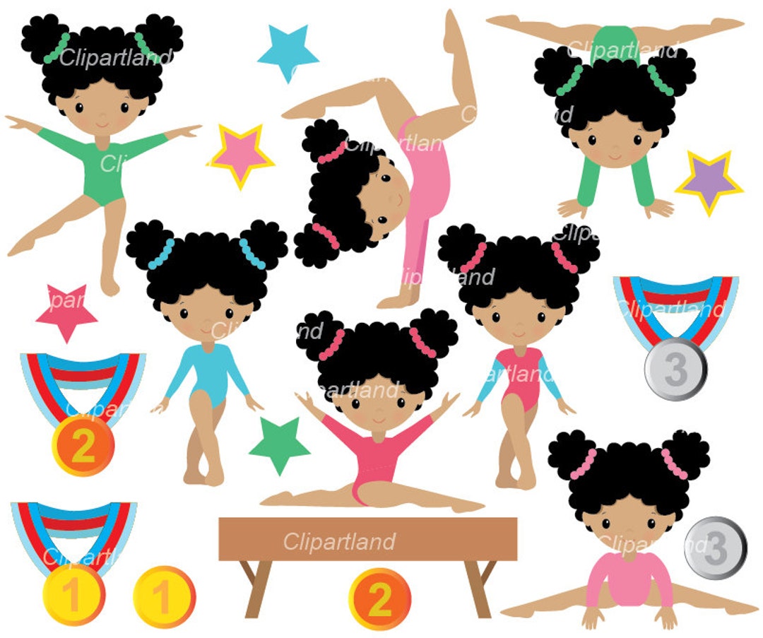 INSTANT Download. Girls Gymnasts Clip Art. Cgym_12_gymnastics. - Etsy ...