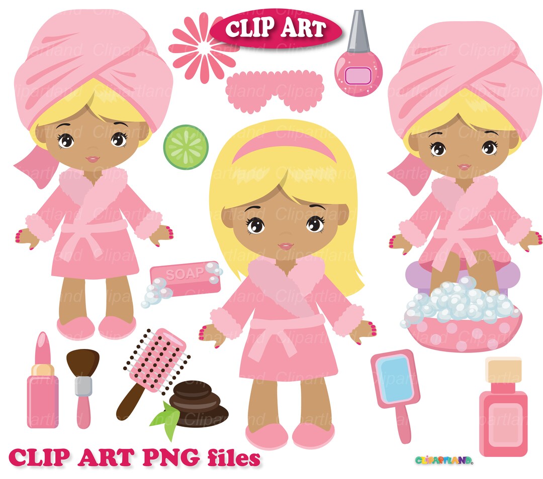 INSTANT Download. Blonde Spa Girl Clip Art. Personal and Commercial Use ...