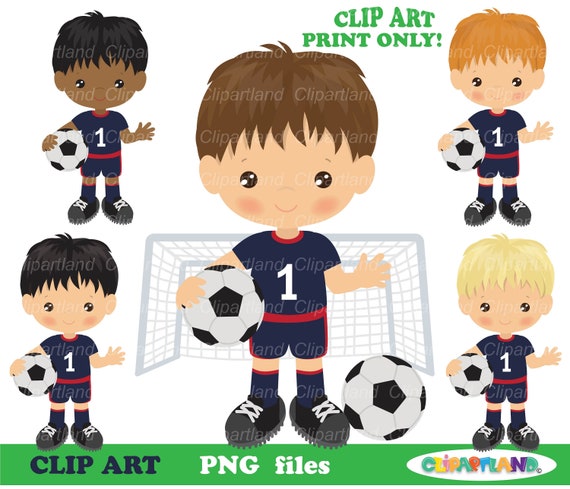 INSTANT Download. Soccer Boy Clip Art Png Files. S_12. | Etsy
