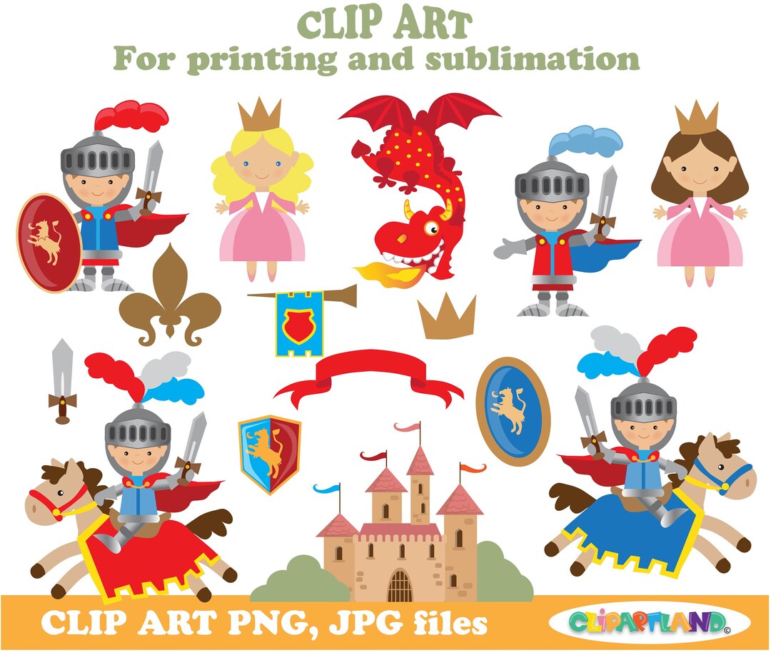 INSTANT Download. Personal and Commercial Use Included Knight, Princess ...