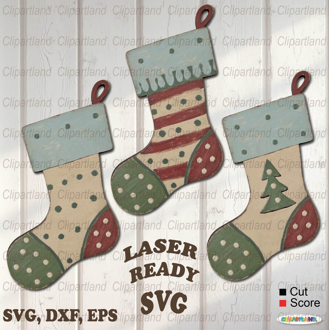 Christmas Stocking Ornament, Paintable DIY Laser Cut File (SVG) - Etsy