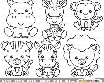 Jungle Animals Outline