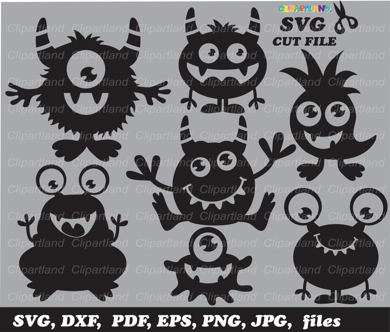 INSTANT Download. Monster Silhouette Svg Cut Files. Cm_15. - Etsy