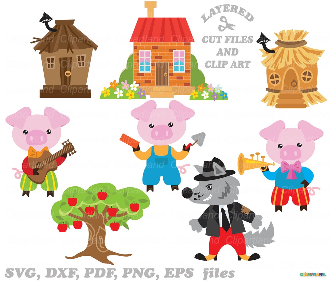 INSTANT Download. Three Little Pig Fairy Tale Svg Cut Files. Personal ...