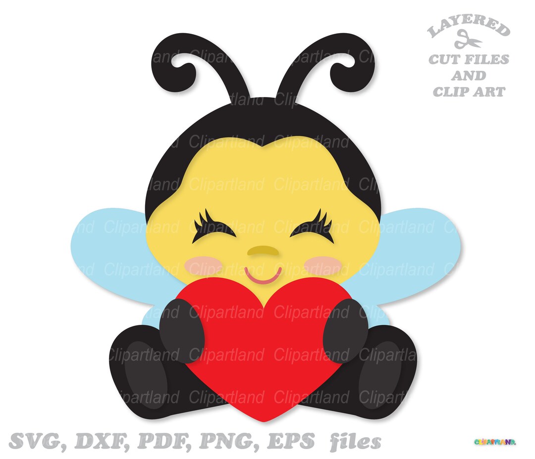 INSTANT Download. Cute Valentine Bee Svg Cut File and Clip Art ...