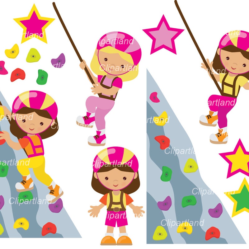 Rock Wall Climbing Vector - Etsy