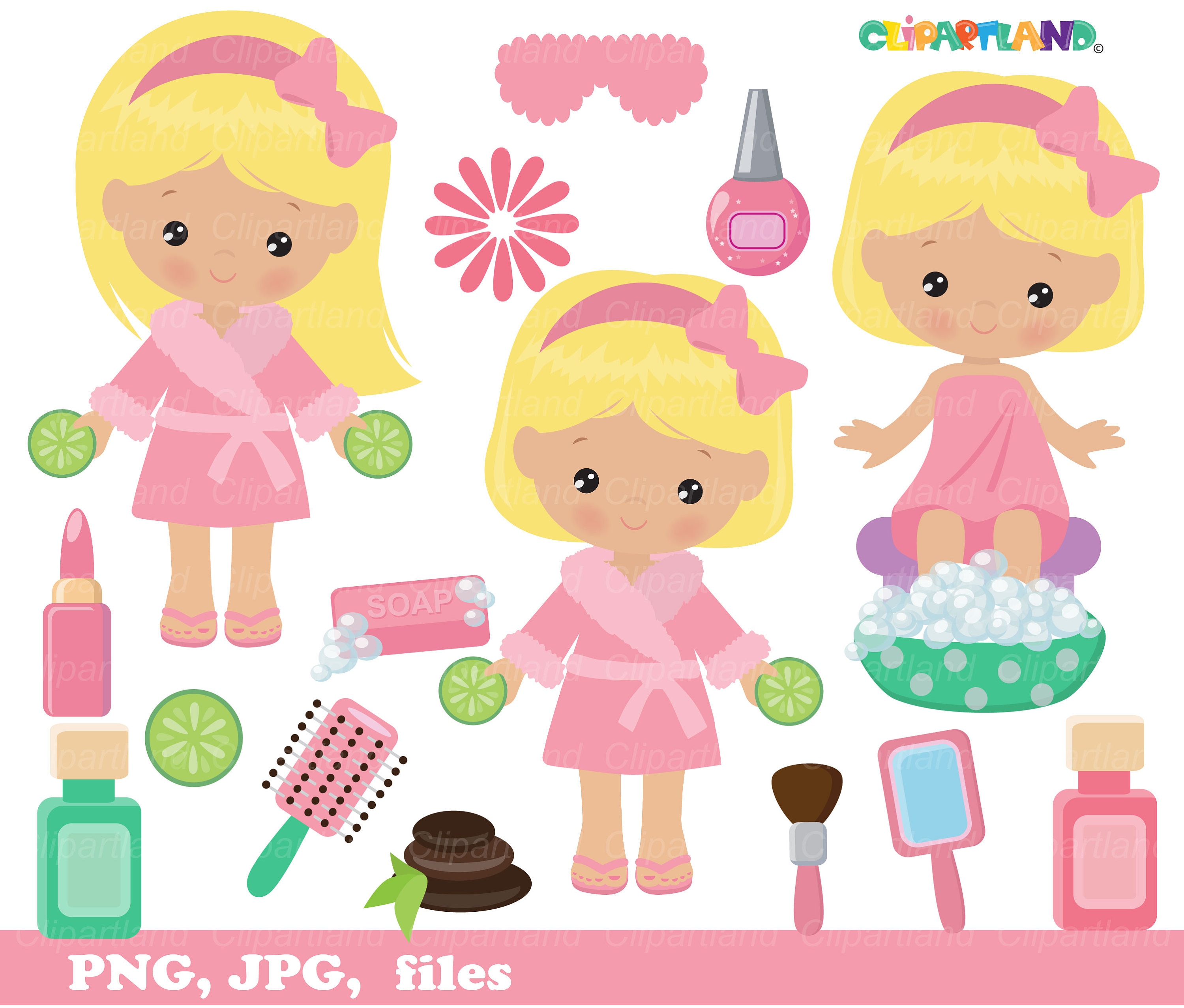 INSTANT Download. Spa Girl Party Clip Art. Cspa_52_spa. | Etsy