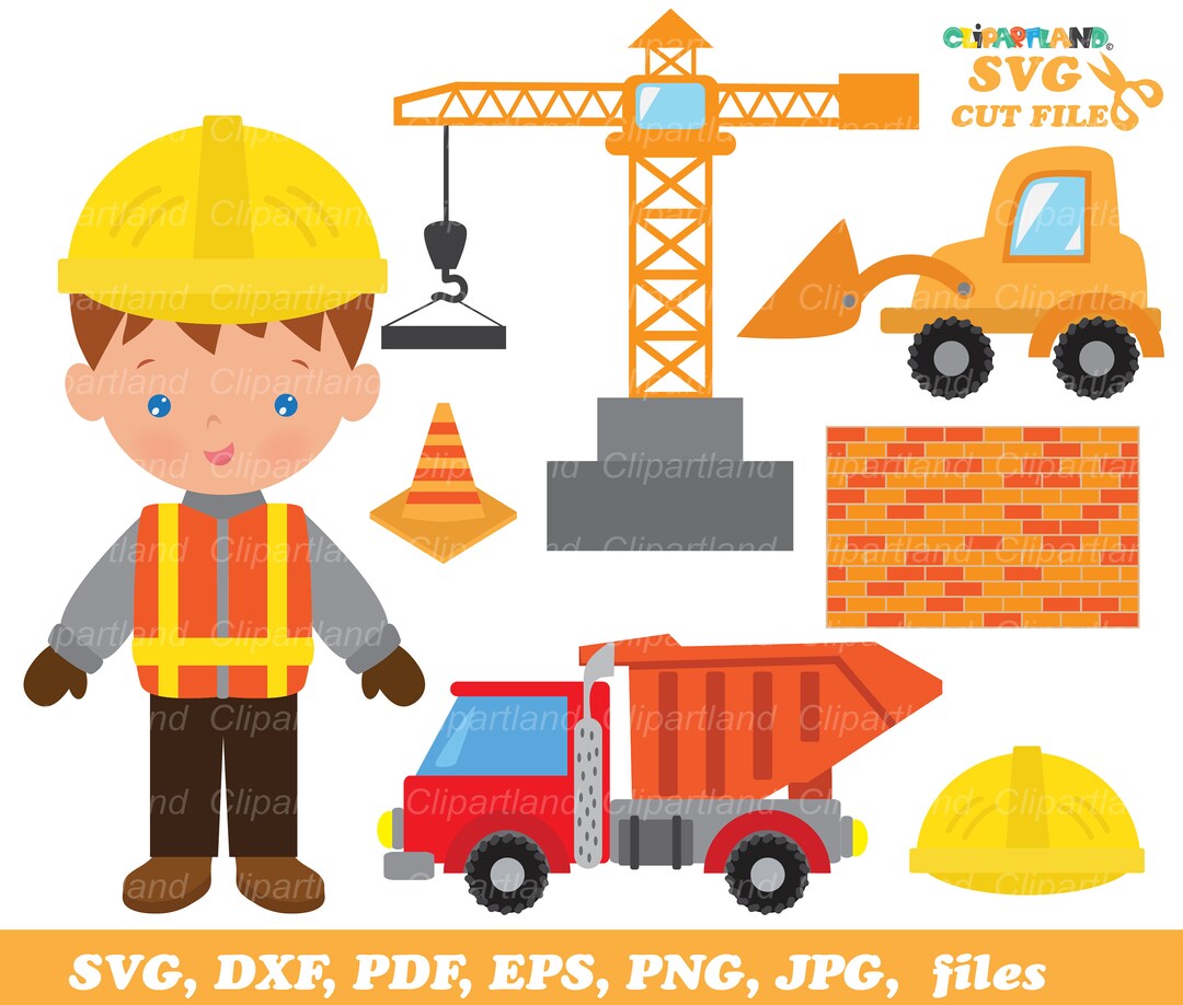 INSTANT Download. Construction Boy Svg Cut Files and Clip Art. - Etsy