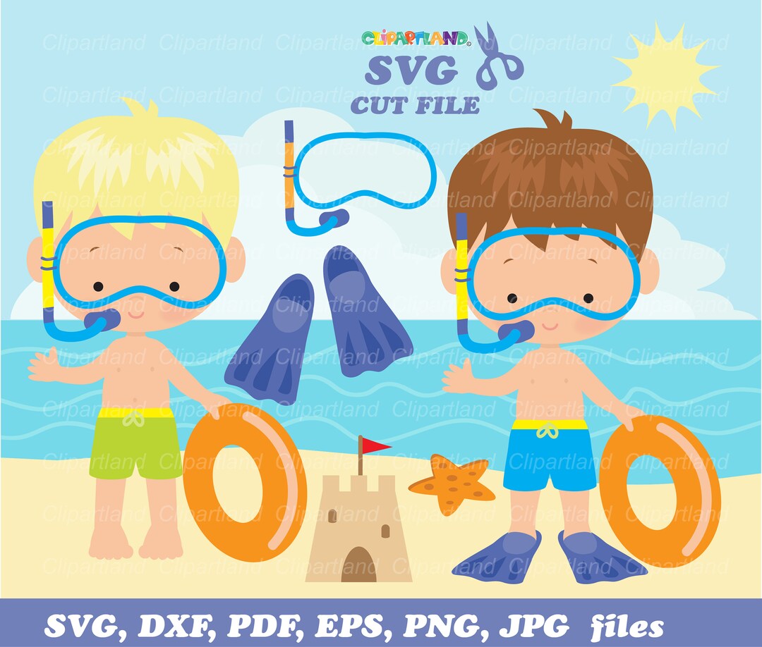 INSTANT Download. Snorkeling Boy Svg Cut Files and Clip Art. - Etsy UK