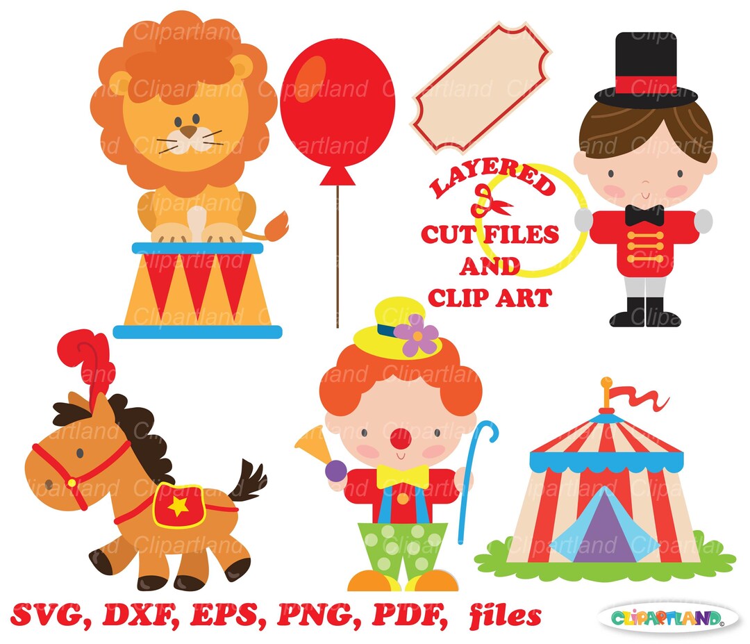INSTANT Download. Cute Retro Circus Bundle Cut File and Clip Art ...