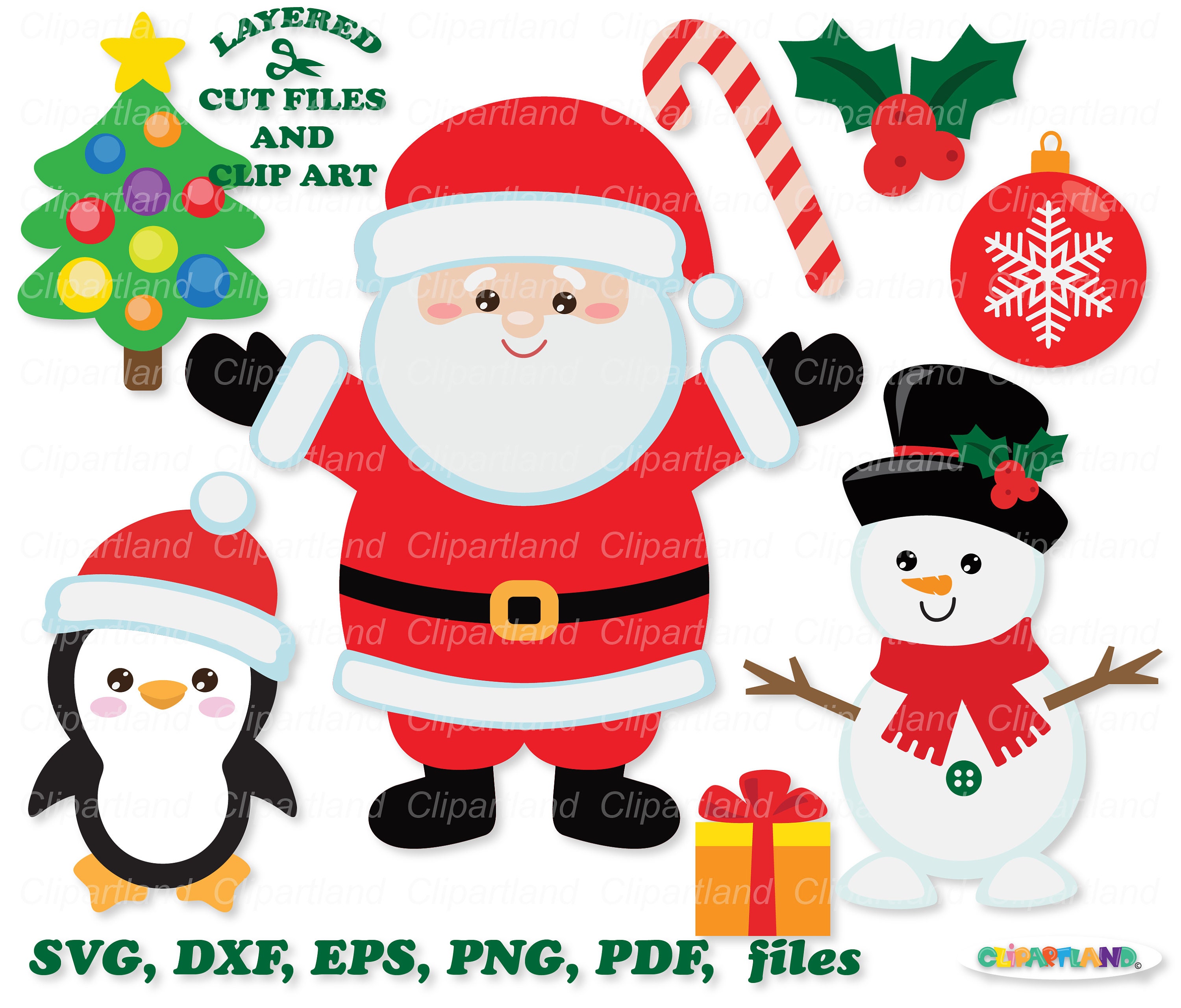INSTANT Download. Christmas Santa Svg Cut Files and Clip Art. - Etsy