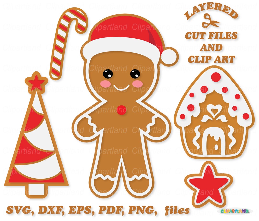 INSTANT Download. Christmas Gingerbread Man Boy Cut Files and Clip Art ...