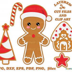 INSTANT Download. Christmas Gingerbread Man Boy Cut Files and Clip Art ...