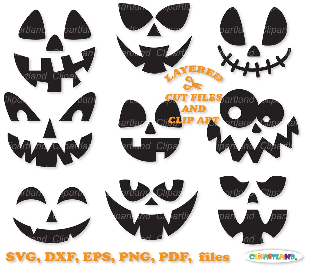 INSTANT Download. Funny Halloween Pumpkin Face Cut File and Clip Art ...