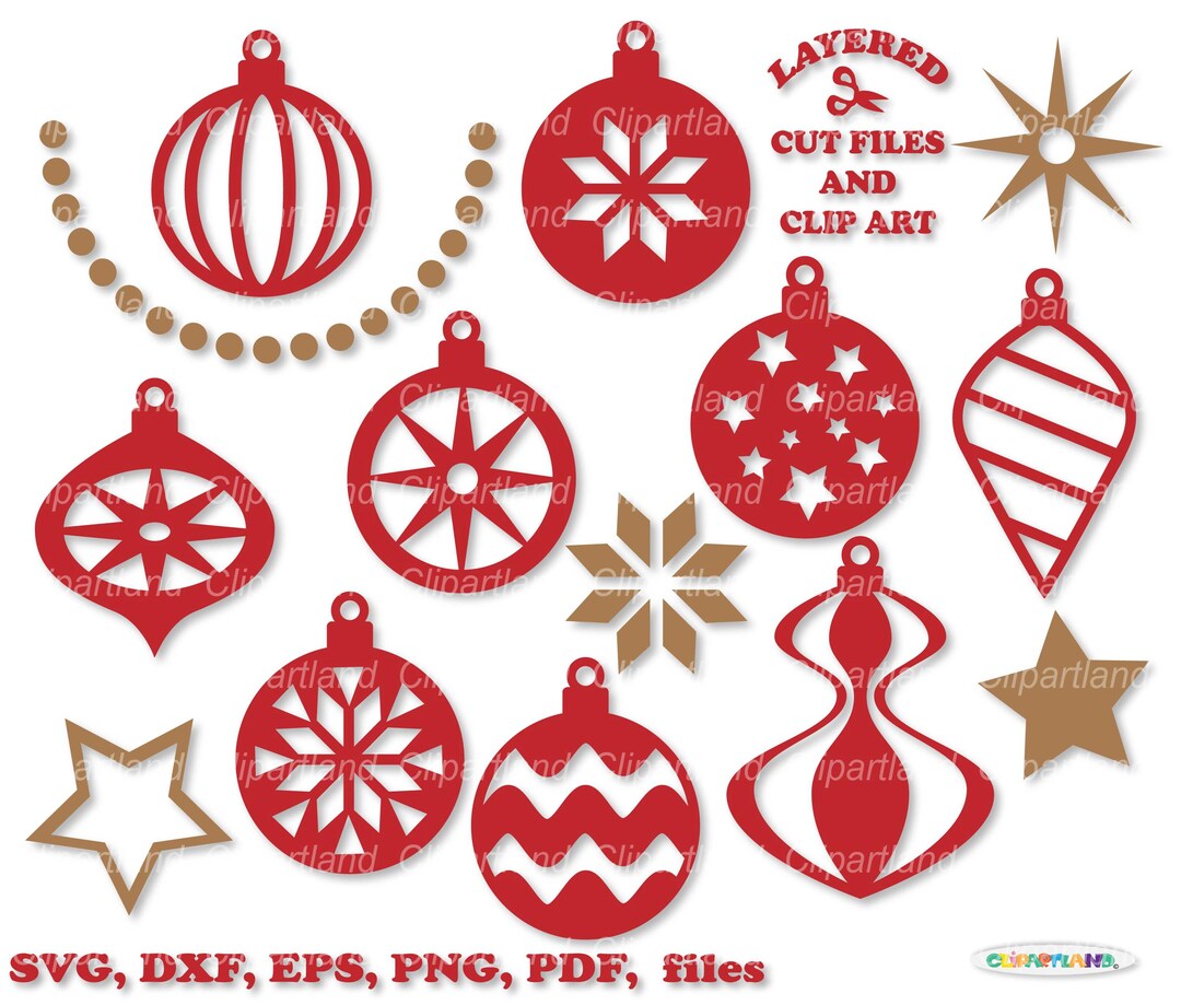 INSTANT Download. Christmas Ornament Bundle Cut Files and Clip Art ...