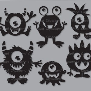 INSTANT Download. Cute Monster Silhouette Svg Cut File and Clip Art ...