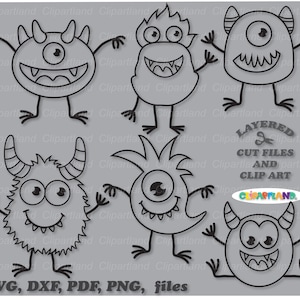 INSTANT Download. Cute Stick Figure Monster Svg Cut File and Clip Art ...