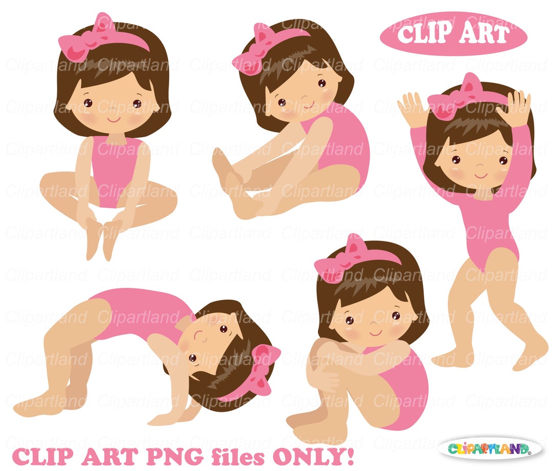 INSTANT Download. Girls Gymnastics Clip Art. Personal and Commercial ...