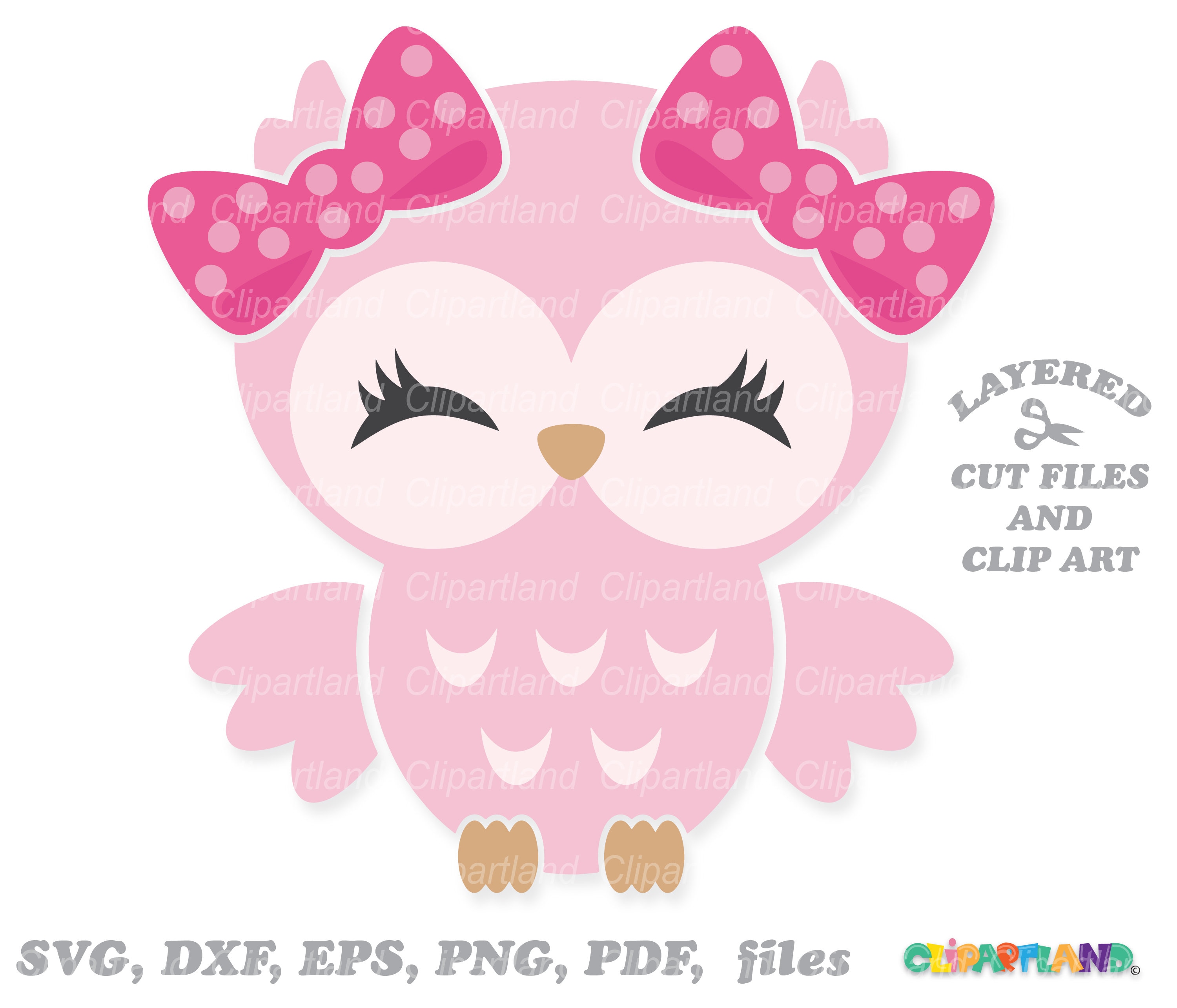 Cute Pink Owl Clipart