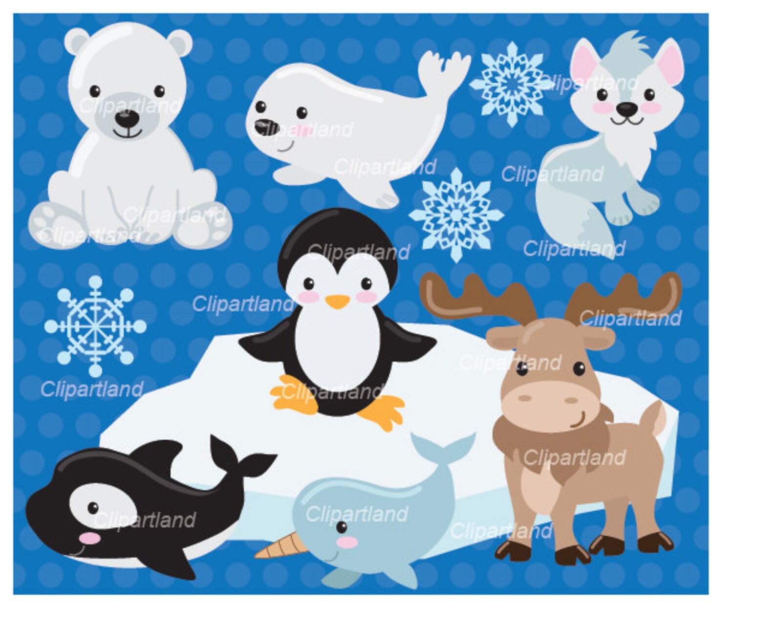 INSTANT Download. Arctic Animals Clip Art. CAA_1. Personal and | Etsy