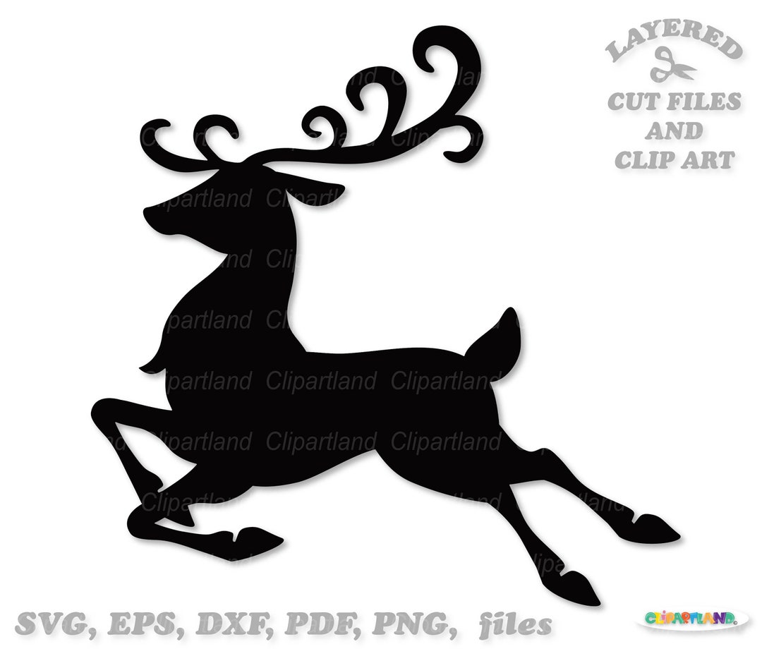 INSTANT Download. Christmas Reindeer Silhouette Svg Cut File and Clip ...