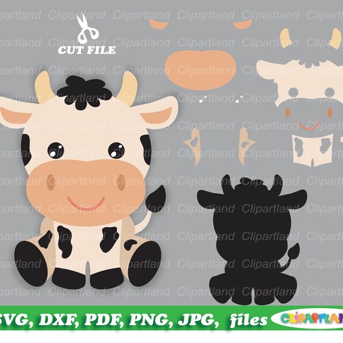 INSTANT Download. Cute Sitting Cow Girl Svg Cut Files and Clip - Etsy