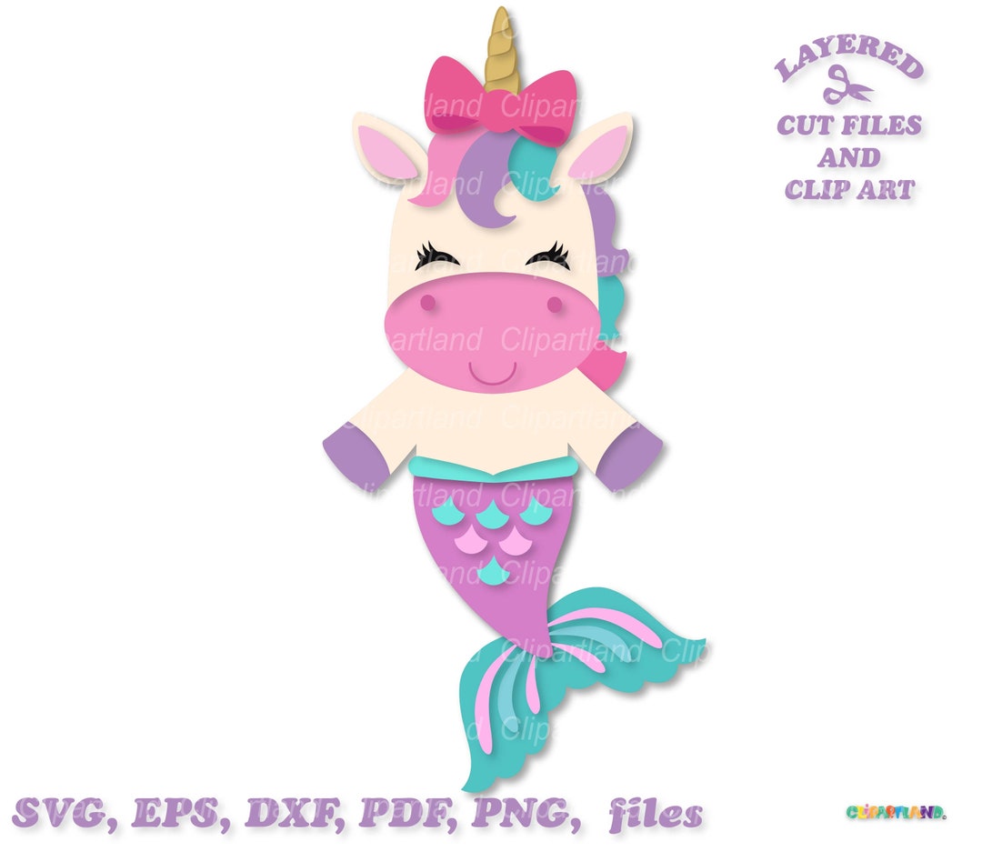 Unicorn Mermaid SVG Cut File & Clipart (digital Download) - Etsy