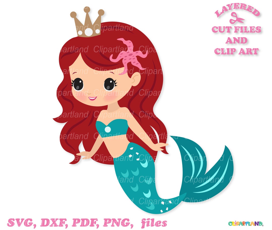 INSTANT Download. Cute Mermaid Cut File and Clip Art. Personal and ...