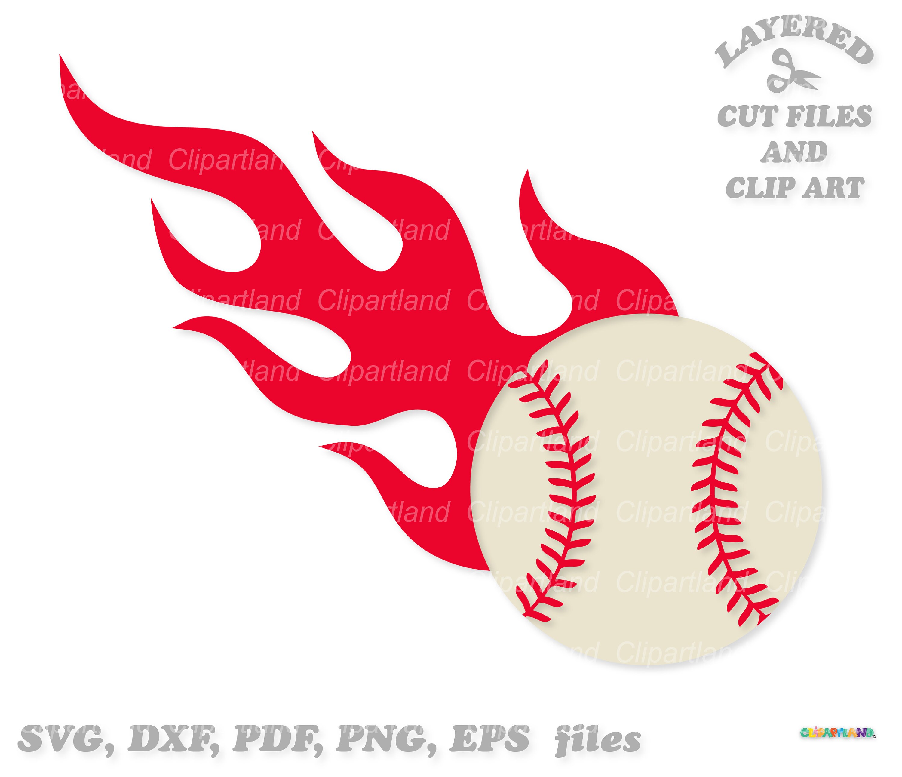 Flaming Baseball Clipart