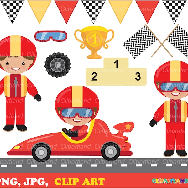 Race Cars Clip Art - Etsy