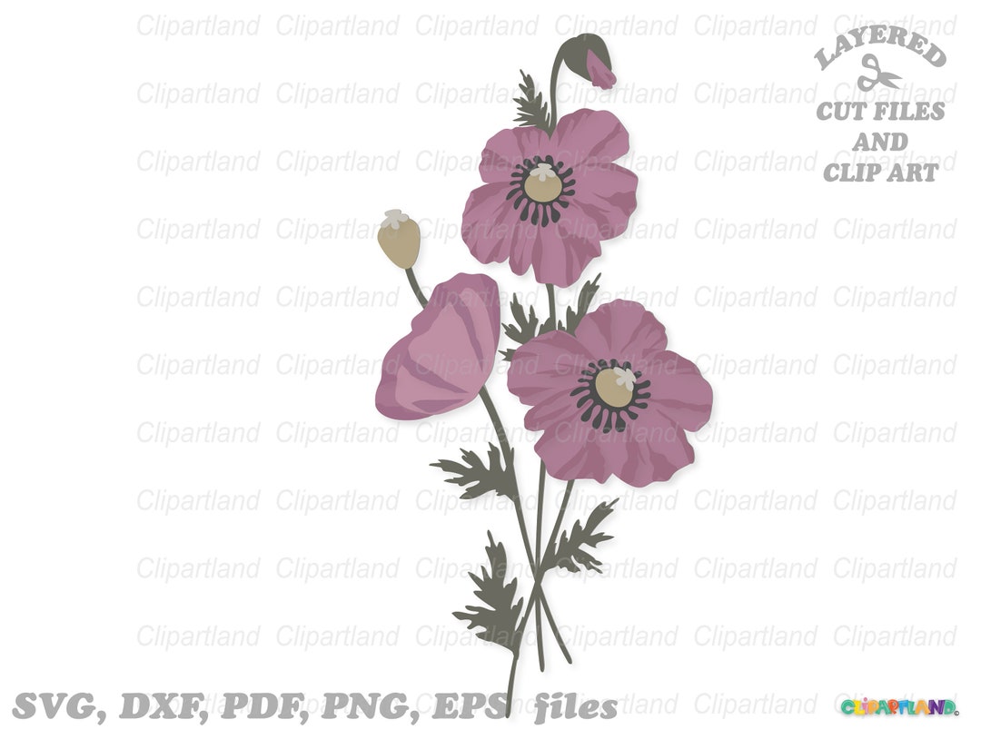 INSTANT Download. Poppy Cut Files and Clip Art. Commercial License is ...
