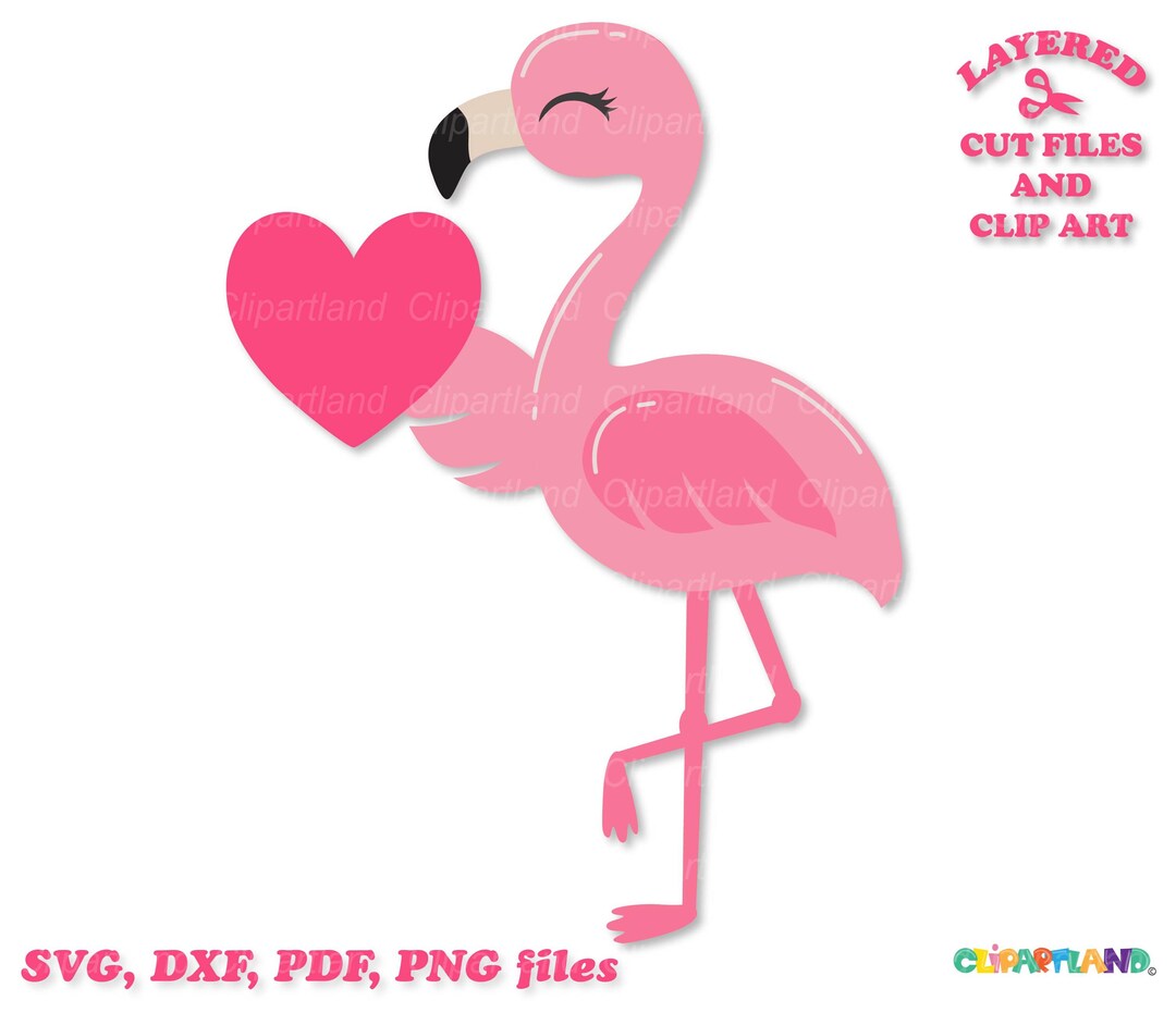 INSTANT Download. Cute Valentine Flamingo Svg Cut File and Clip Art ...