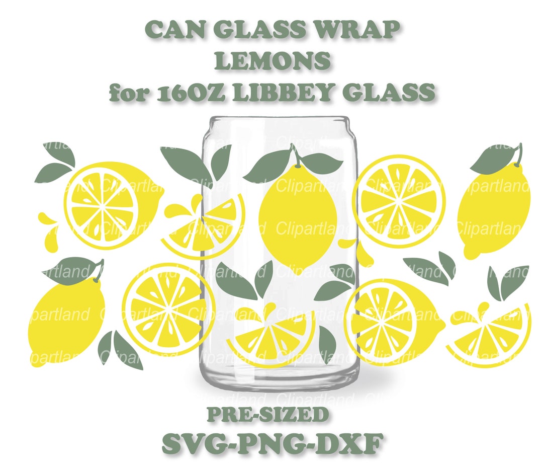 INSTANT Download. Juicy Lemon Libbey Can Glass Wrap Design Svg, Png ...