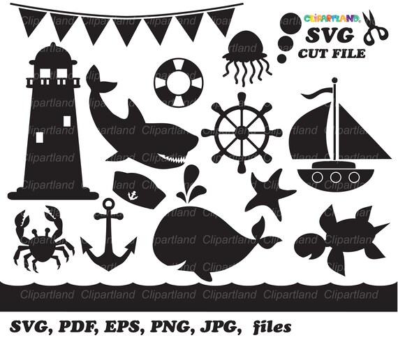 Clip Art Nautical Clipart Nautical Silhouette Sailor Clip Art Sea ...