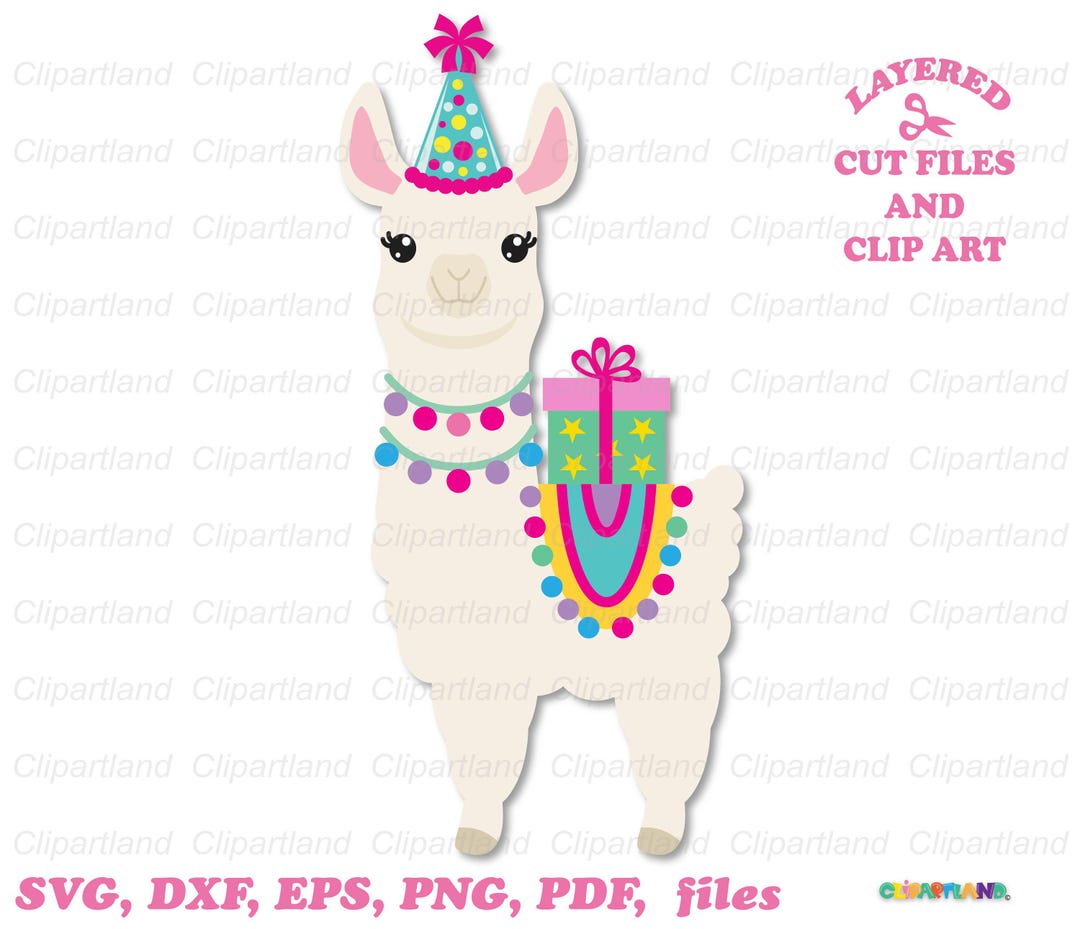 Birthday Llama Girl Clipart, SVG Cut File (digital Download) - Etsy